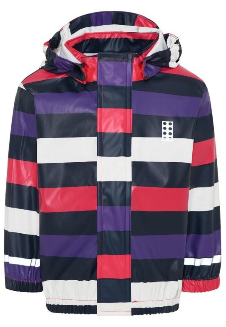 Rot/lila gestreifter Kinder Regenanzug Jane von Lego